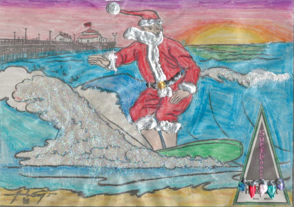 Surfing Santa coloring contest winner 2019 | Sun Newspapers