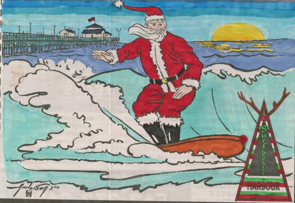 Surfing Santa coloring contest winner 2019 | Sun Newspapers